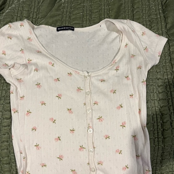 Brandy Melville | Tops | Brandy Button Down Flower Top | Poshmark
